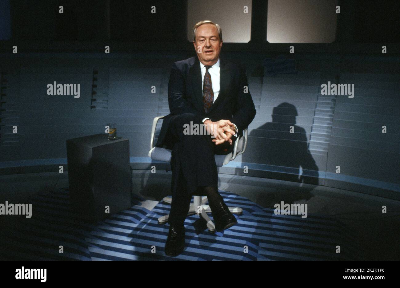 French politician Jean-Marie Le Pen as a guest on a political TV ...