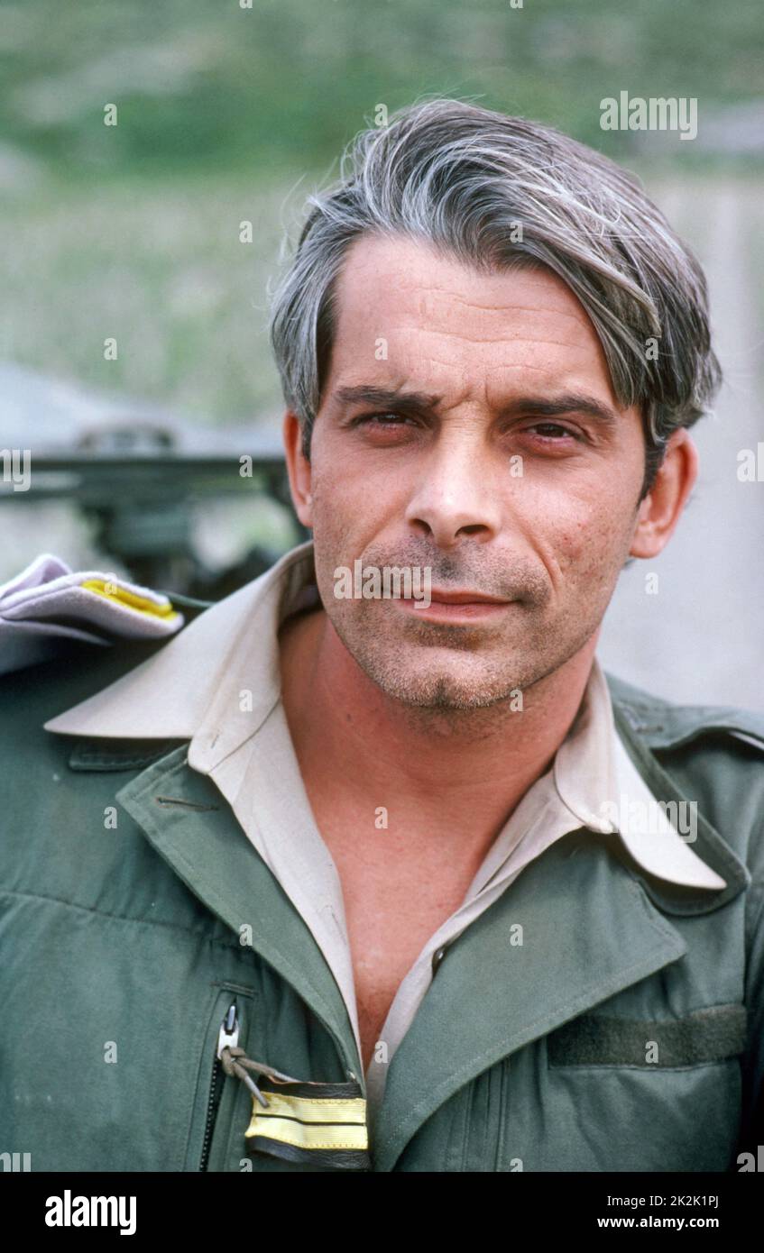 French actor Jacques Weber on the set of the TV series "Les poneys ...