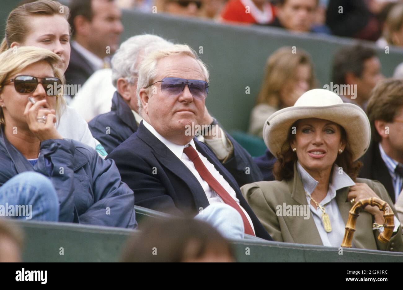 Jean-Marie Le Pen with his wife Jany in the stands of the French Open ...