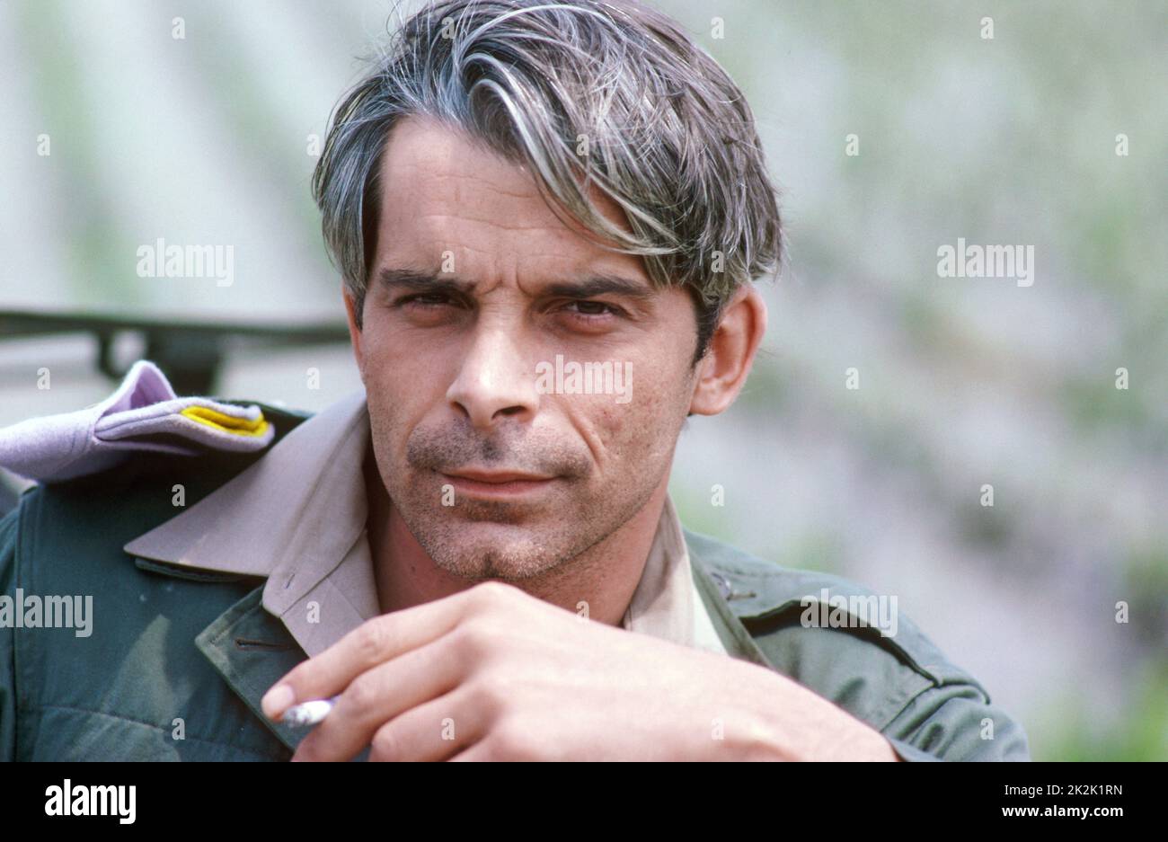 French actor Jacques Weber on the set of the TV series "Les poneys sauvages" directed by Robert ...