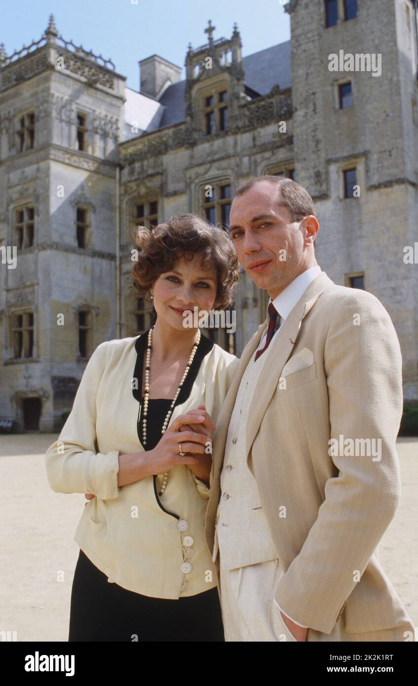 Macha Méril and Féodor Atkine on the set of the first episode of the TV ...