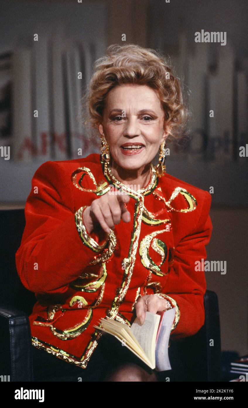 French actress Jeanne Moreau attending the literary TV show ...