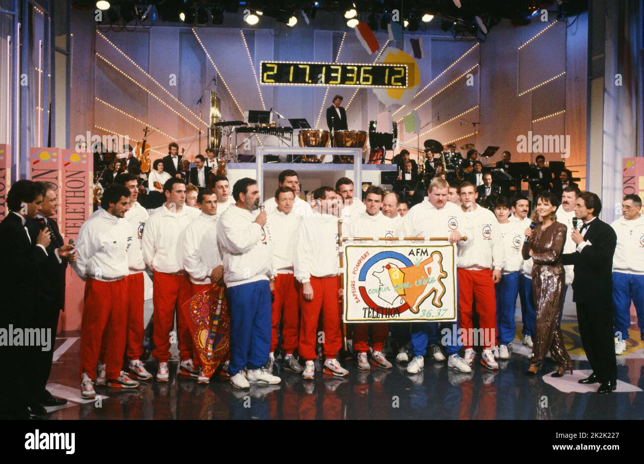 Telethon 1990 charity evening. The sponsor of the evening, the actress ...