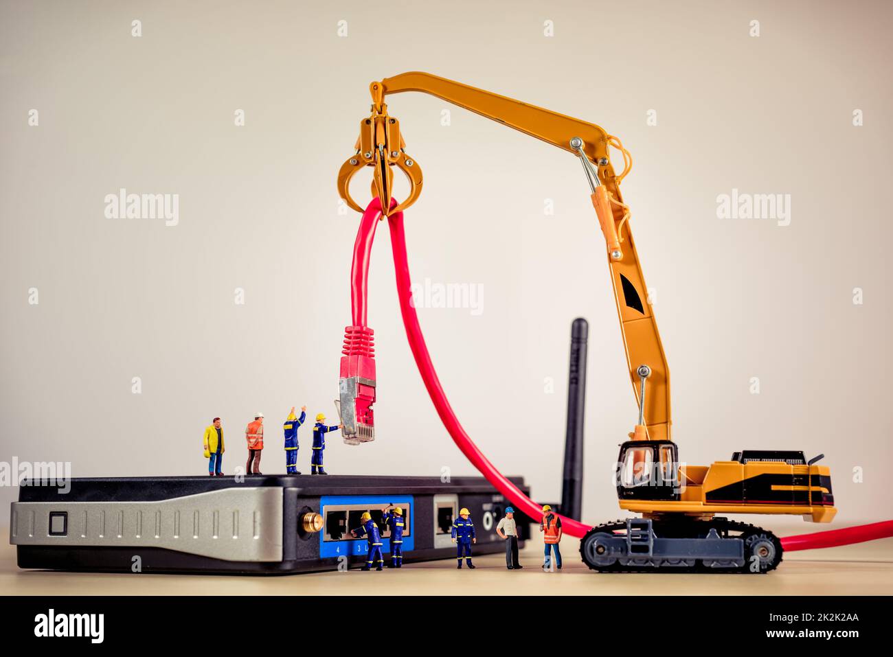Network engineers setting up a network connection Stock Photo - Alamy