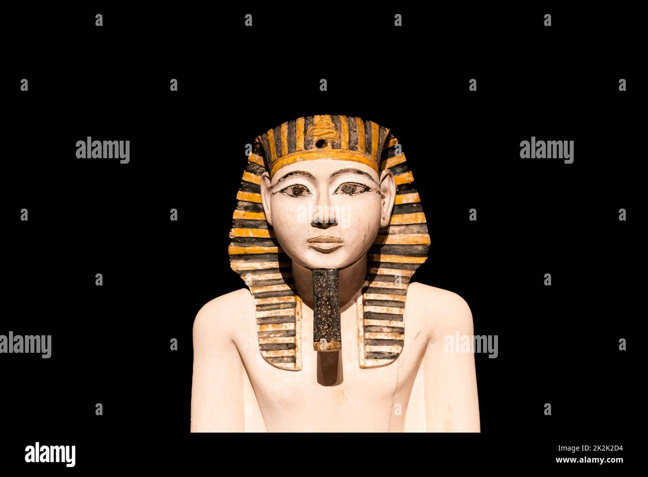 Egyptian archaeology Museum - antique statue, 1190 B.C. Copy space ...