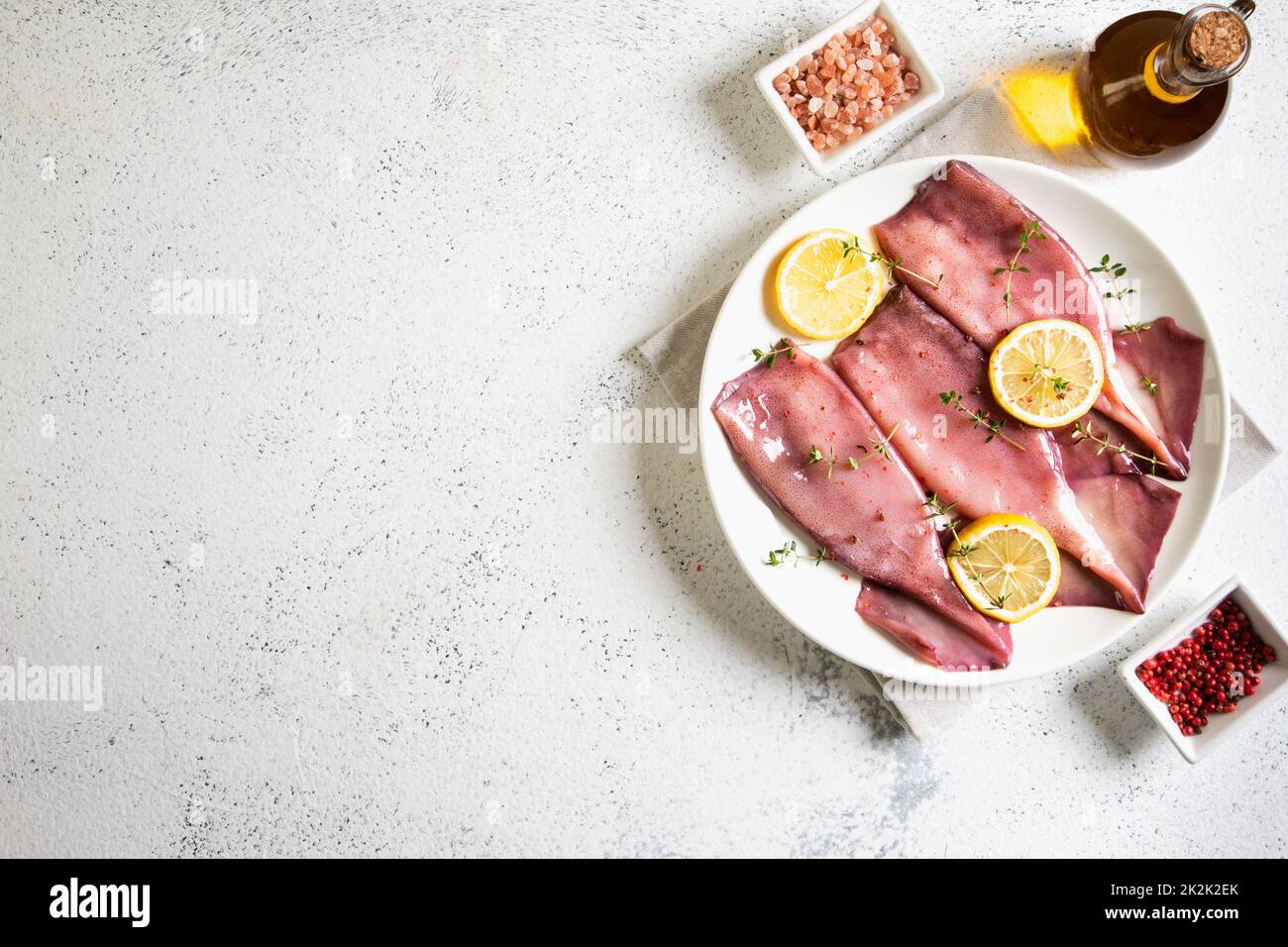 Closeup raw squid tubes hi-res stock photography and images - Alamy