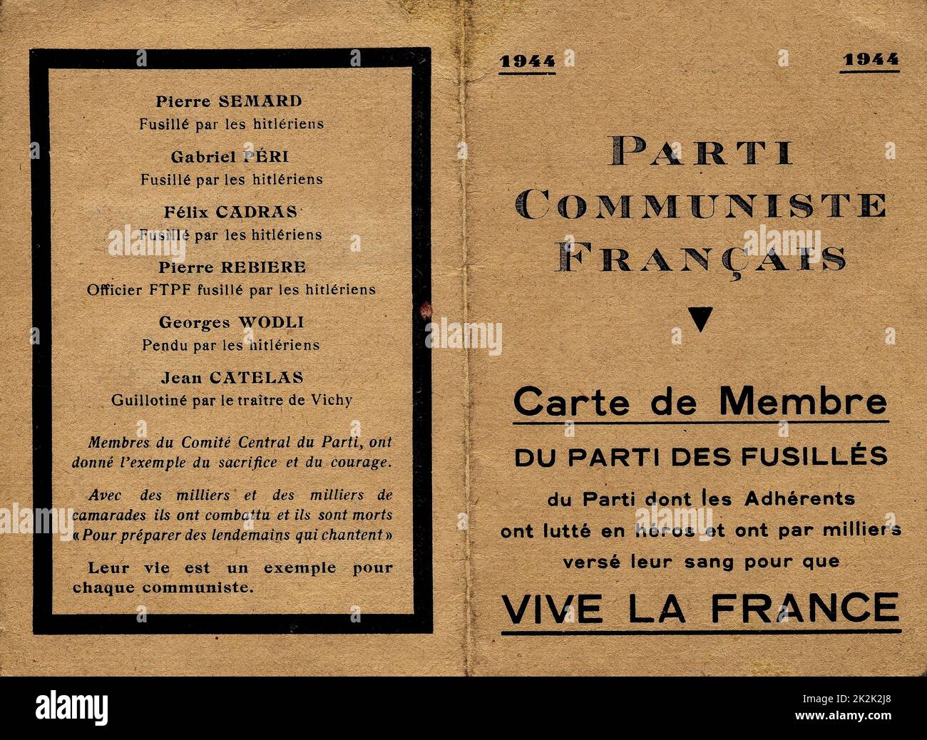 France 1944 communist party hi-res stock photography and images - Alamy