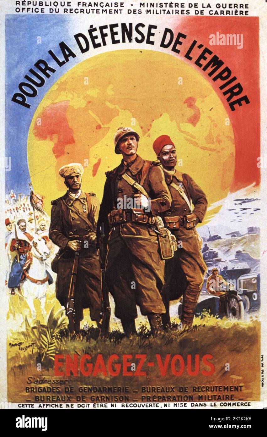 Propaganda poster calling for enlistment in the French army. Poster ...