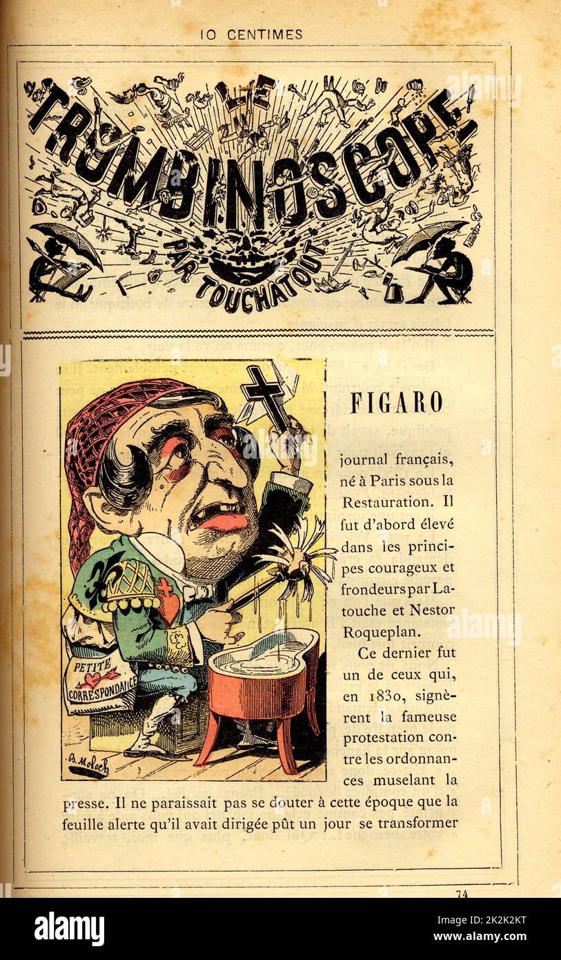 Caricatureof the newspaper "Le Figaro", in : "Le Trombinoscope" by ...