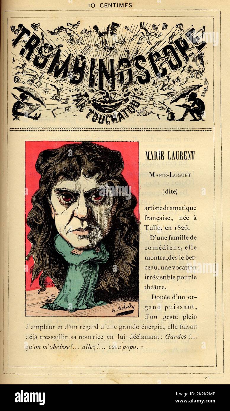 Caricature of the actress Marie Laurent (1825-1904), in : "Le ...
