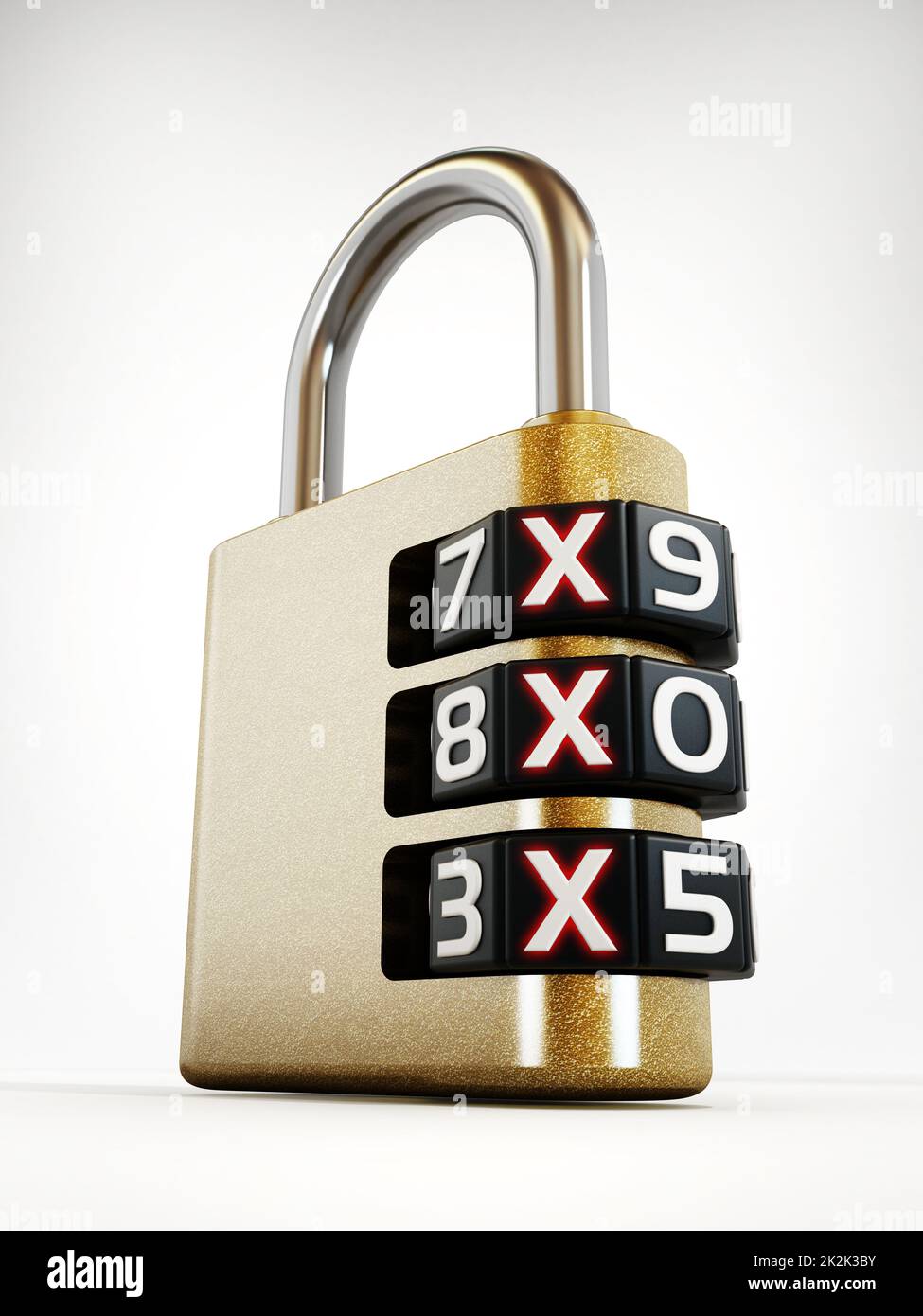Security padlock with pin password. 3D illustration Stock Photo - Alamy