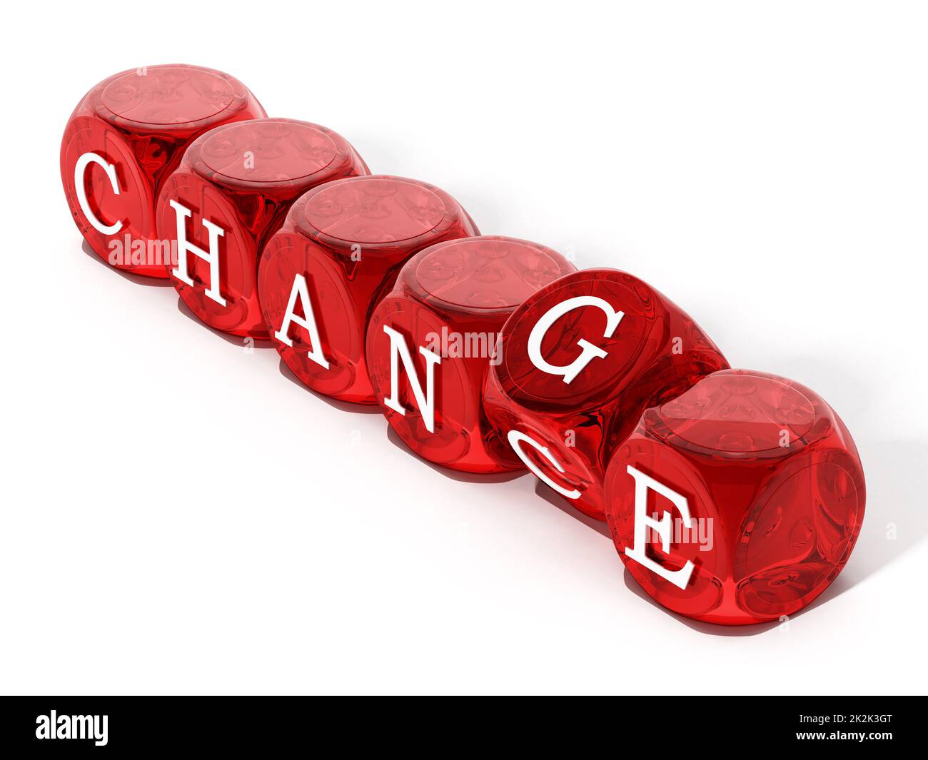 Chance word turning to change. 3D illustration Stock Photo - Alamy