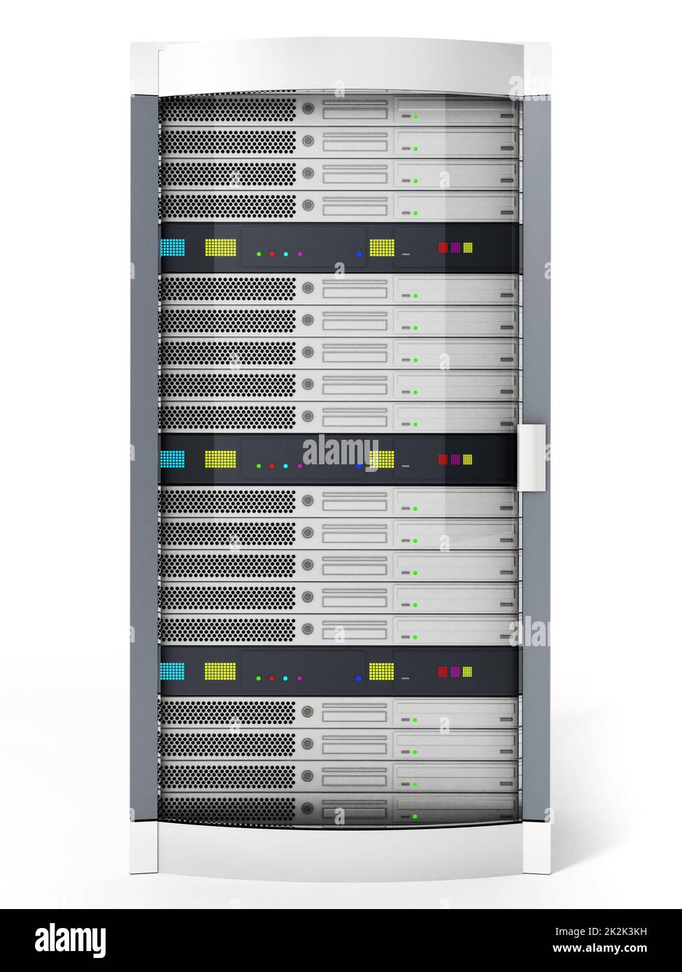 White data server isolated on white background. 3D illustration Stock ...