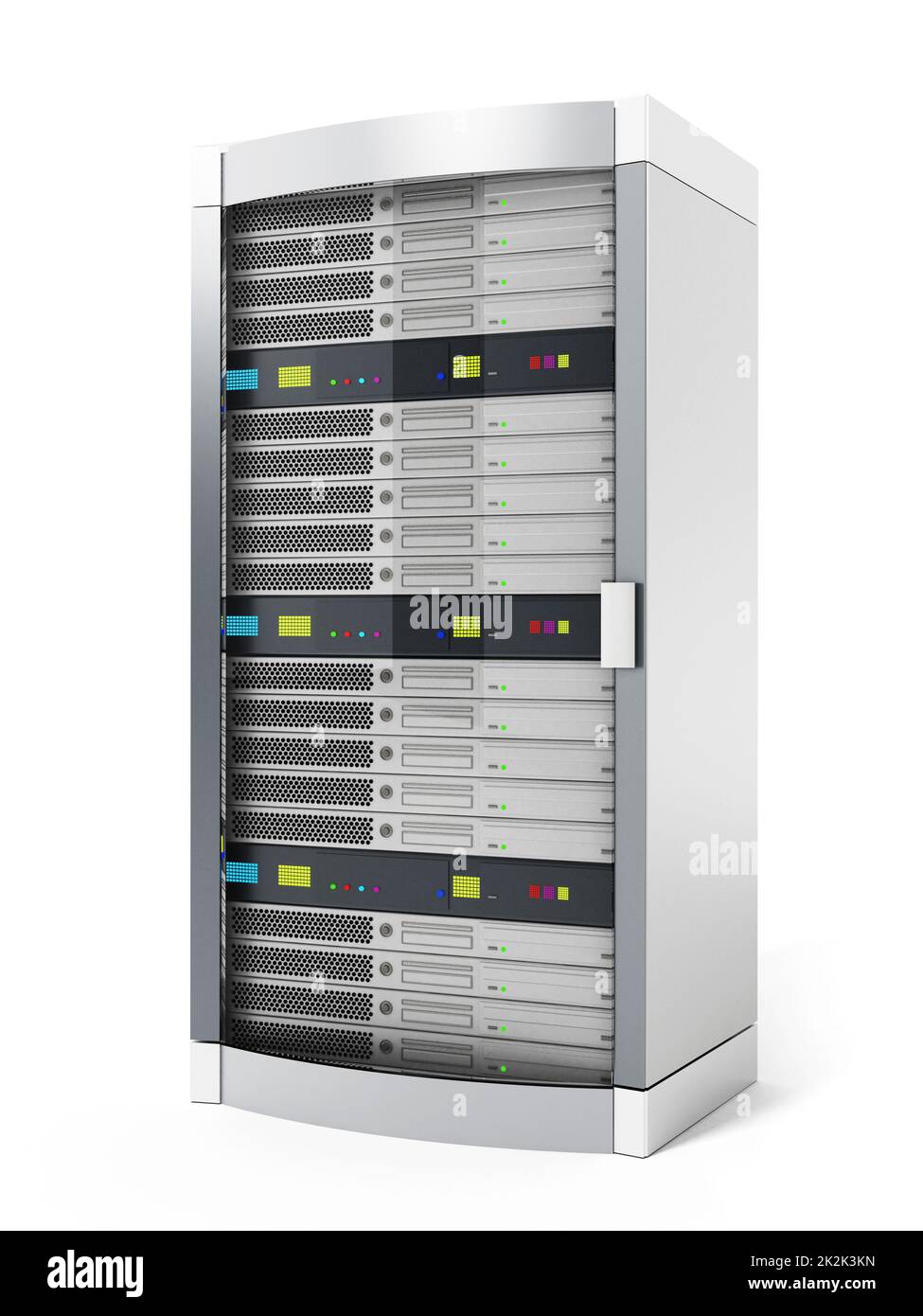 White data server isolated on white background. 3D illustration Stock ...