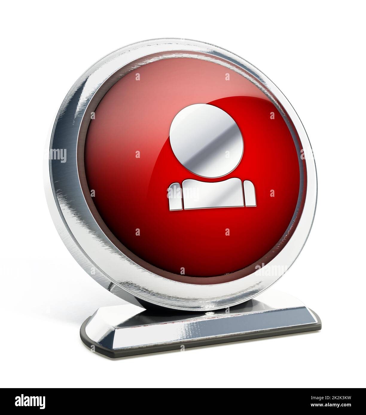 Glossy red button with person symbol. 3D illustration Stock Photo - Alamy