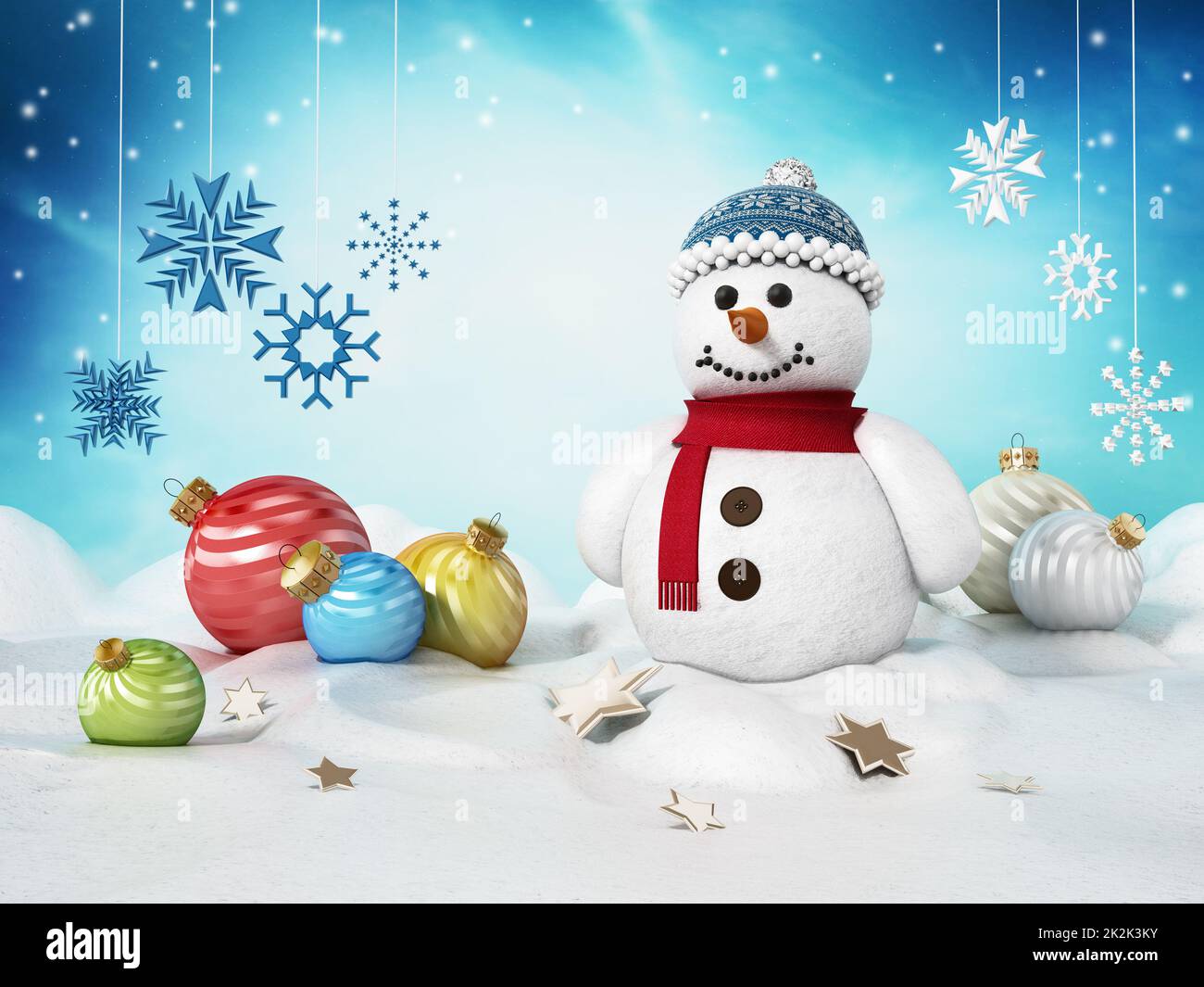 3d illustration christmas ornaments hi-res stock photography and images ...