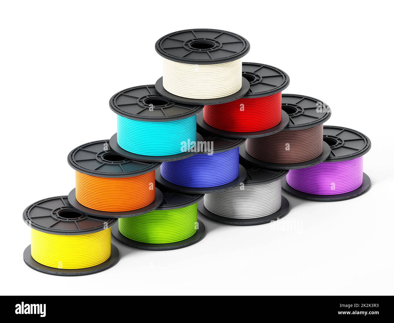 3D printer filaments. 3D illustration Stock Photo - Alamy