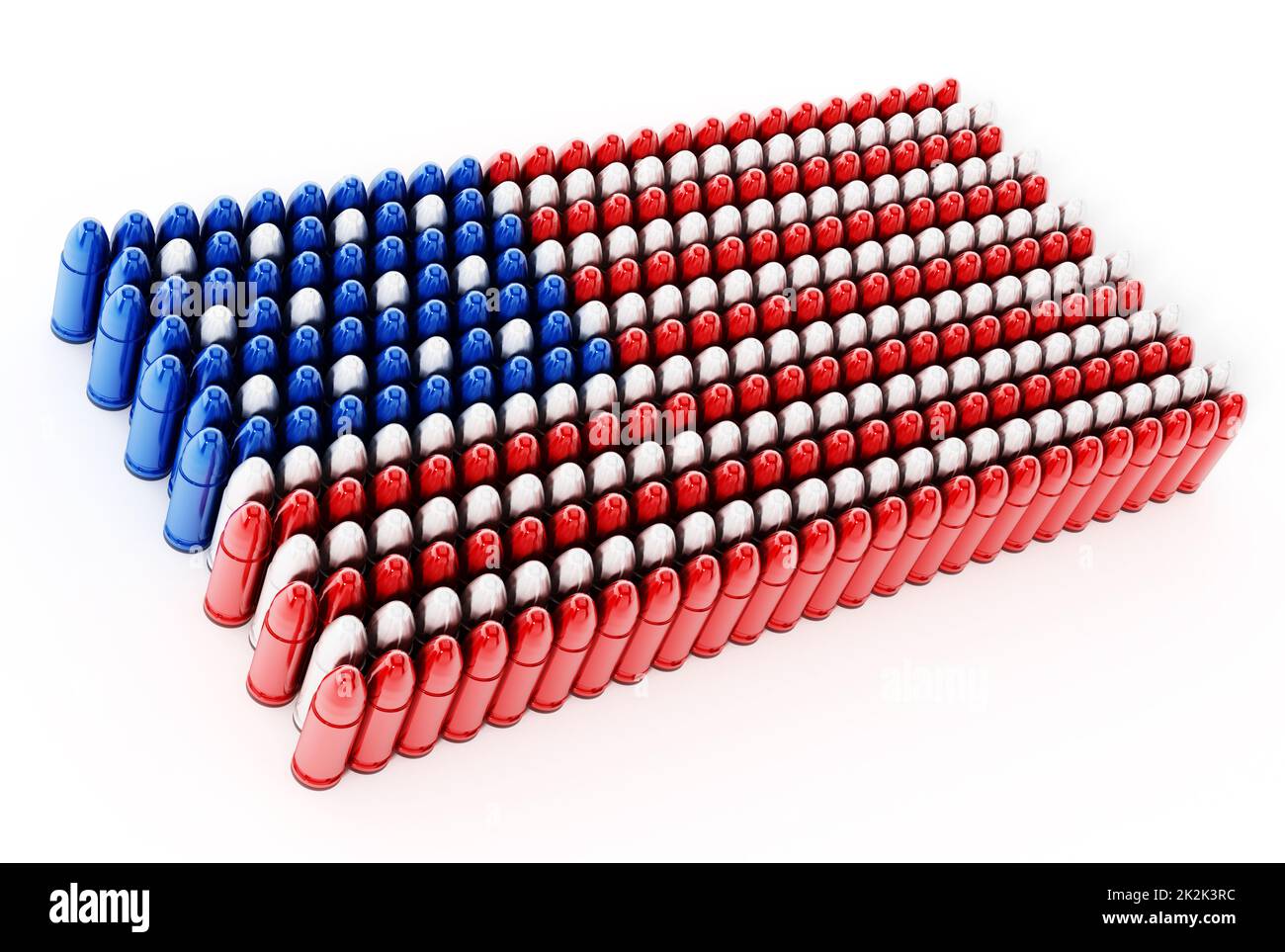 Bullets forming an American flag. 3D illustration Stock Photo - Alamy