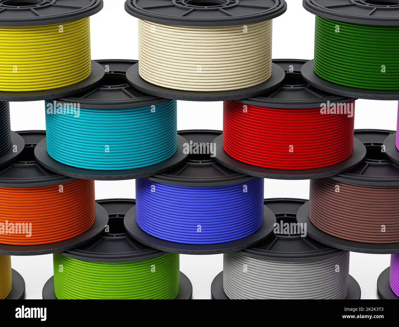 3D printer filaments. 3D illustration Stock Photo - Alamy