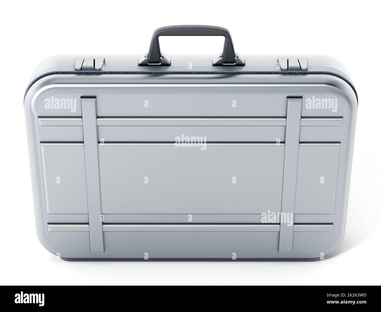 Metal briefcase isolated on white background. 3D illustration Stock ...