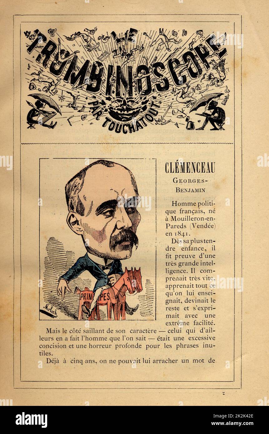 Caricature of Georges-Benjamin Clemenceau (born in 1841), in : "Le ...