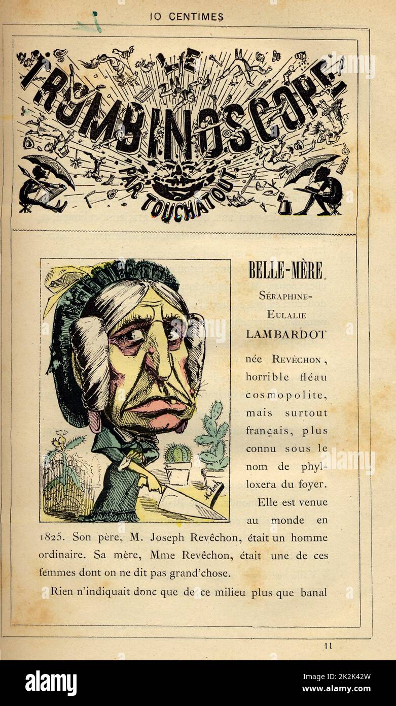 Caricature against "Mothers-in-law", in : "Le Trombinoscope" by ...