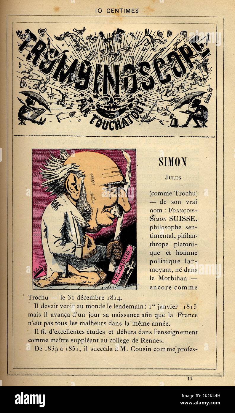 Jules engraving illustration portrait cartoon hi-res stock photography ...