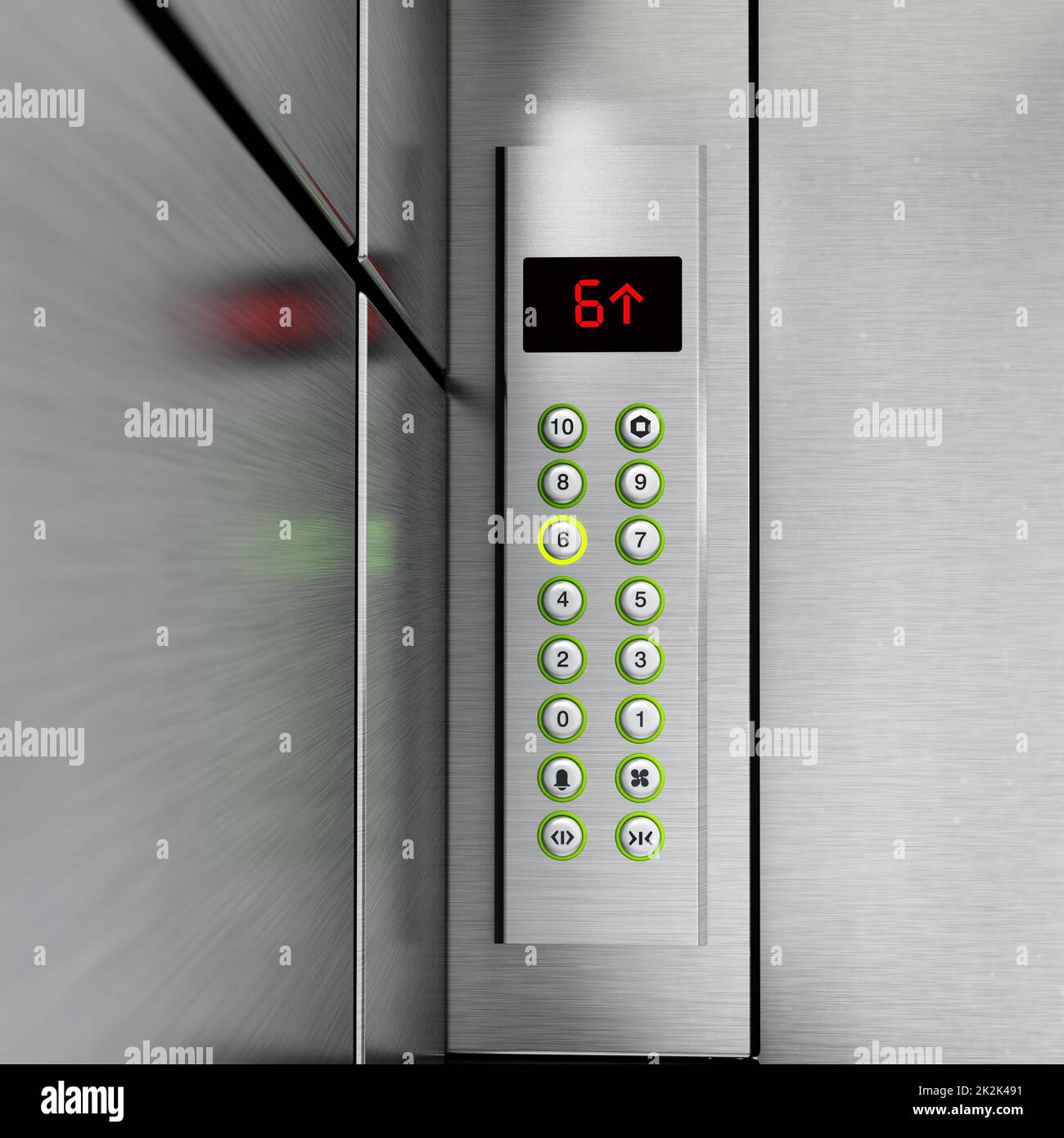 Elevator panel with buttons and LCD display. 3D illustration Stock ...