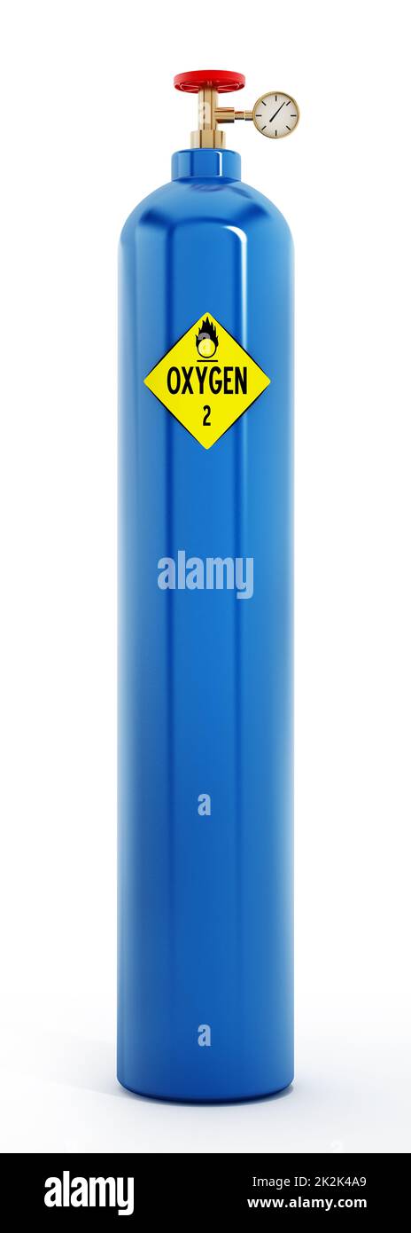 Oxygen tank isolated on white background. 3D illustration Stock Photo ...