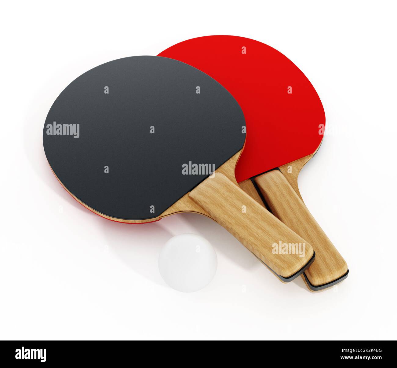 Ping pong or table tennis rackets isolated on white background. 3D ...