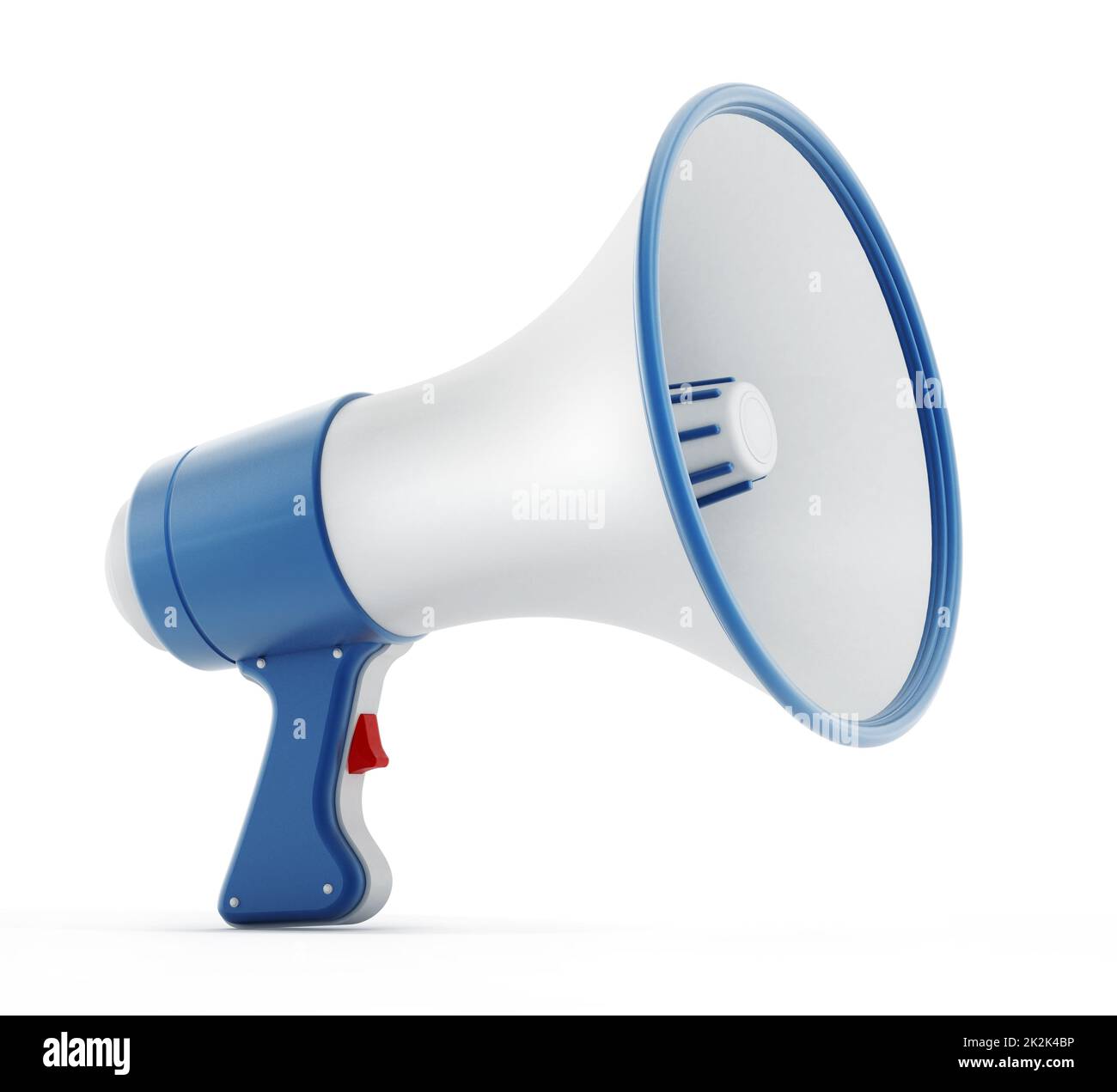 Megaphone isolated on white background. 3D illustration Stock Photo - Alamy