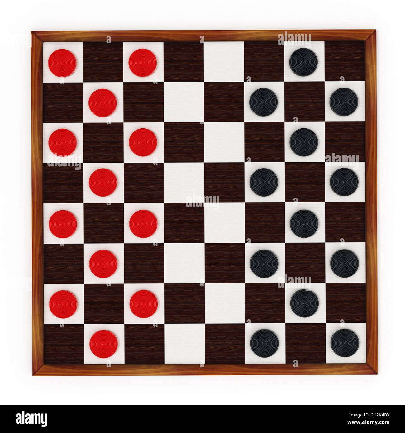 Checkers game board and pieces. 3D illustration Stock Photo - Alamy