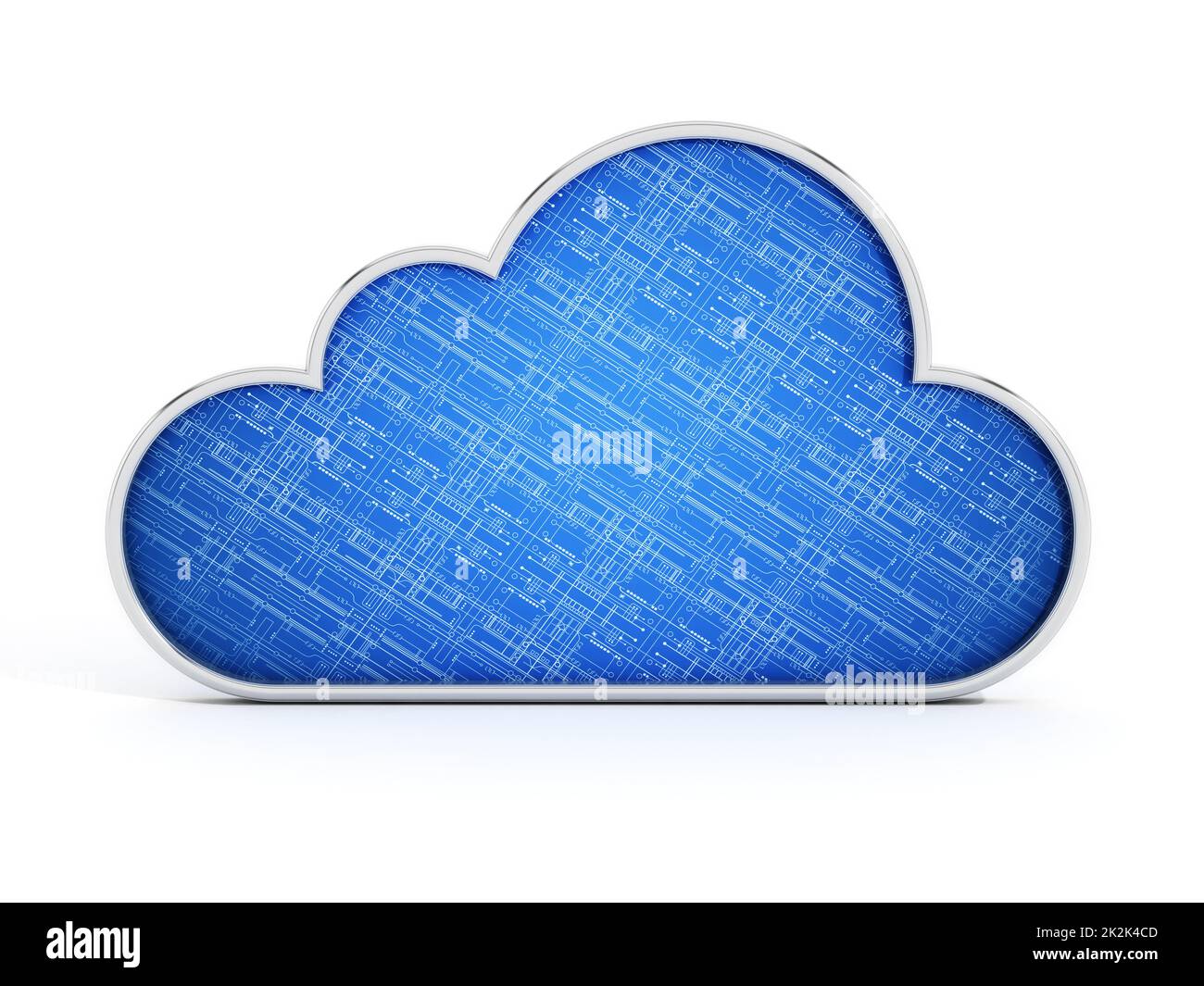 Cloud shape with blue circuit texture. 3D illustration Stock Photo - Alamy
