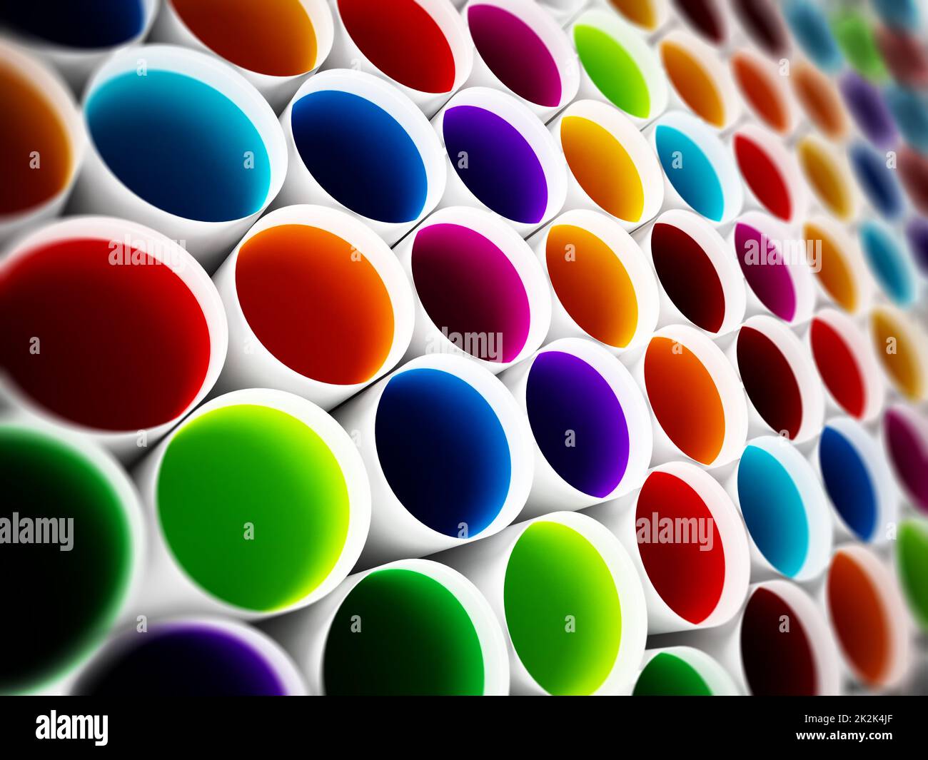 Multi colored plastic tubes background. 3D illustration Stock Photo - Alamy