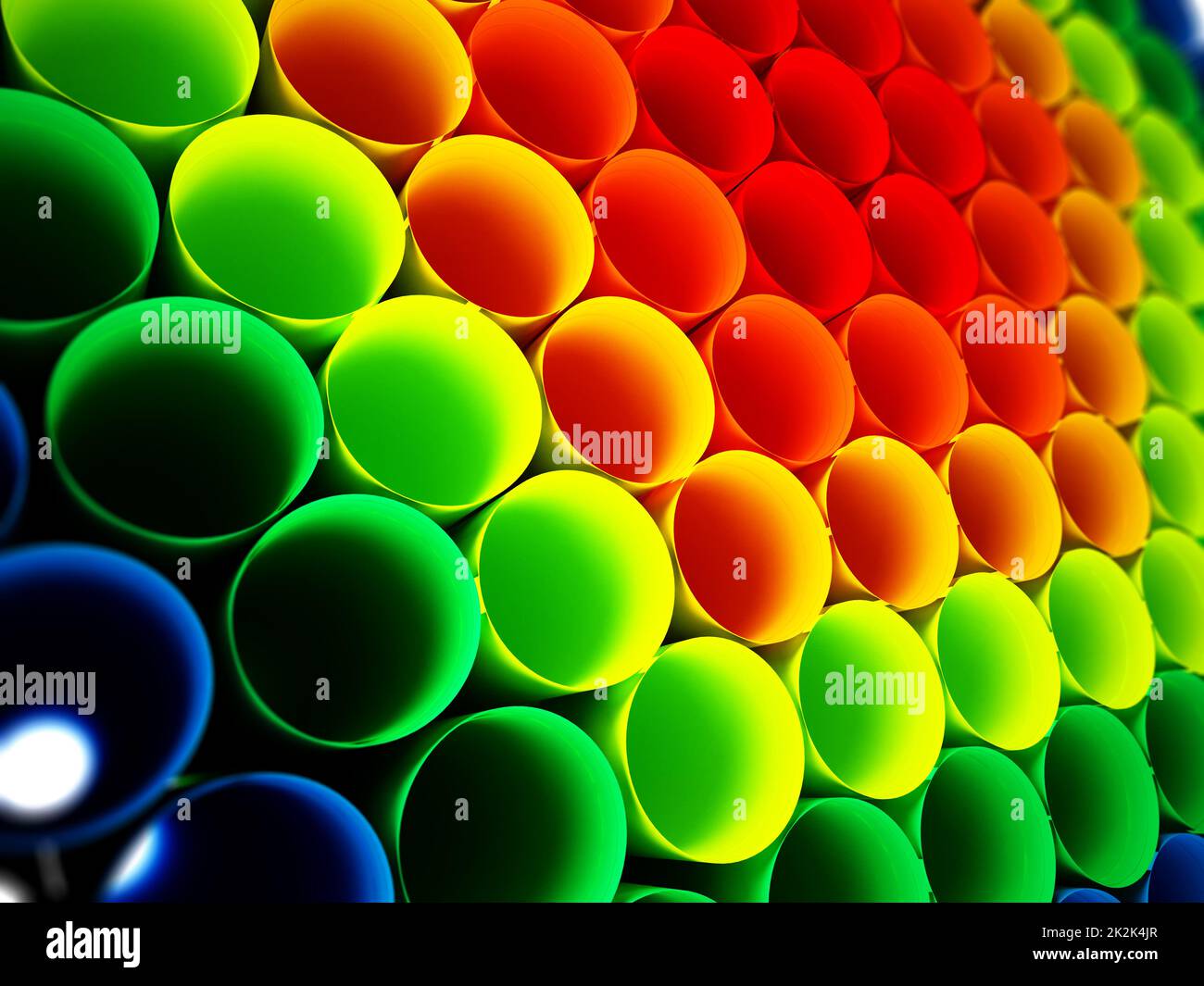 Multi colored plastic tubes background. 3D illustration Stock Photo - Alamy