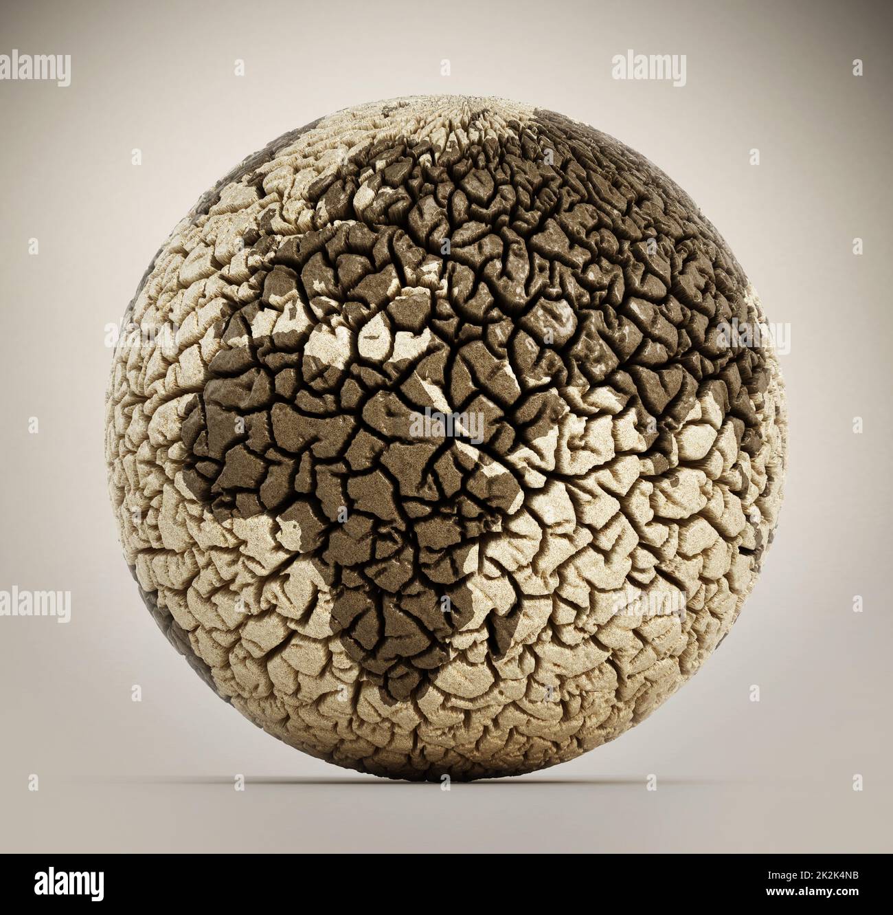 Deserted earth with cracked soil. 3D illustration Stock Photo - Alamy