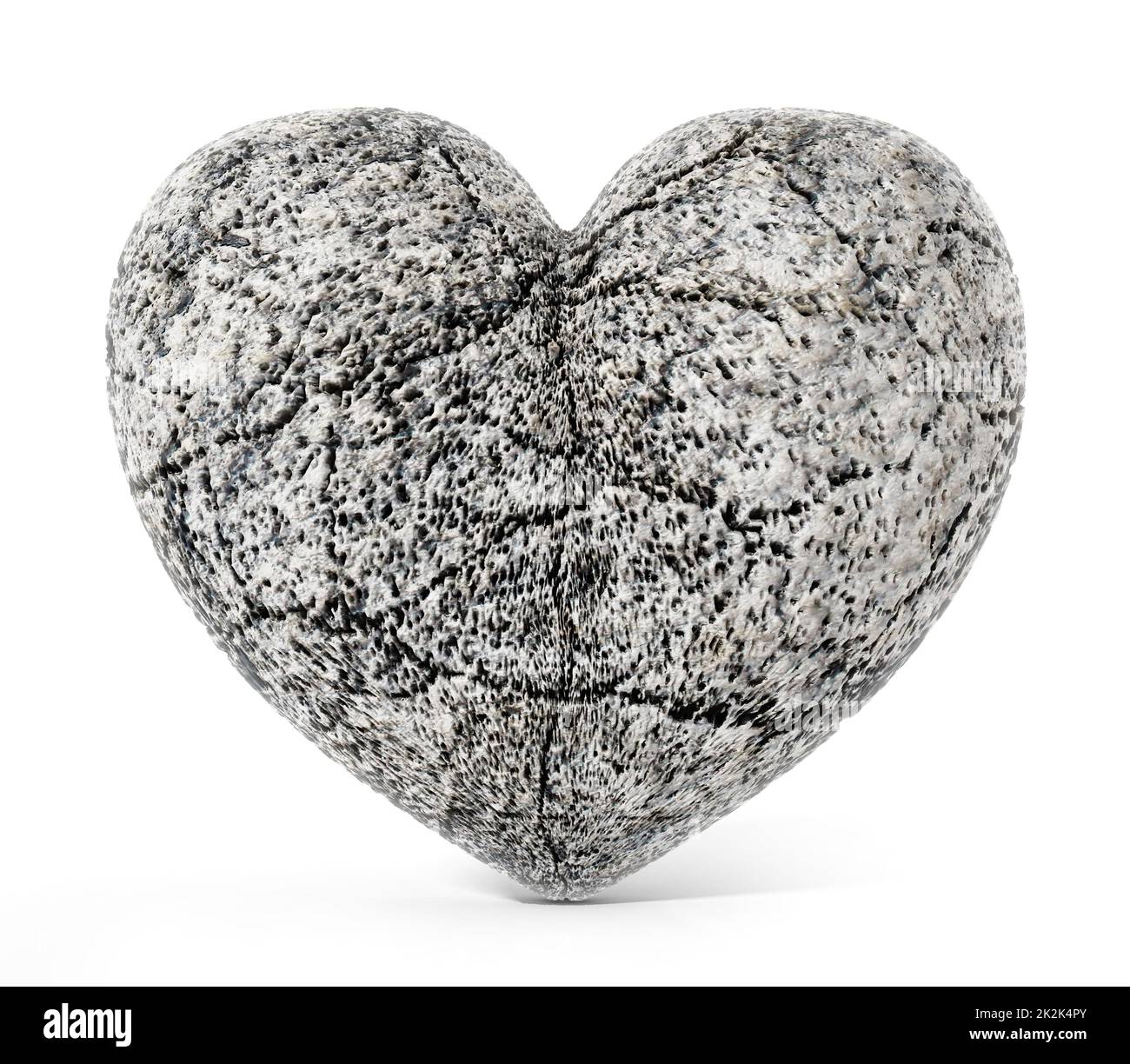 Stone heart isolated on white background. 3D illustration Stock Photo ...