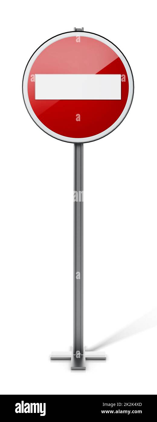 Do not enter traffic sign isolated on white background. 3D illustration ...