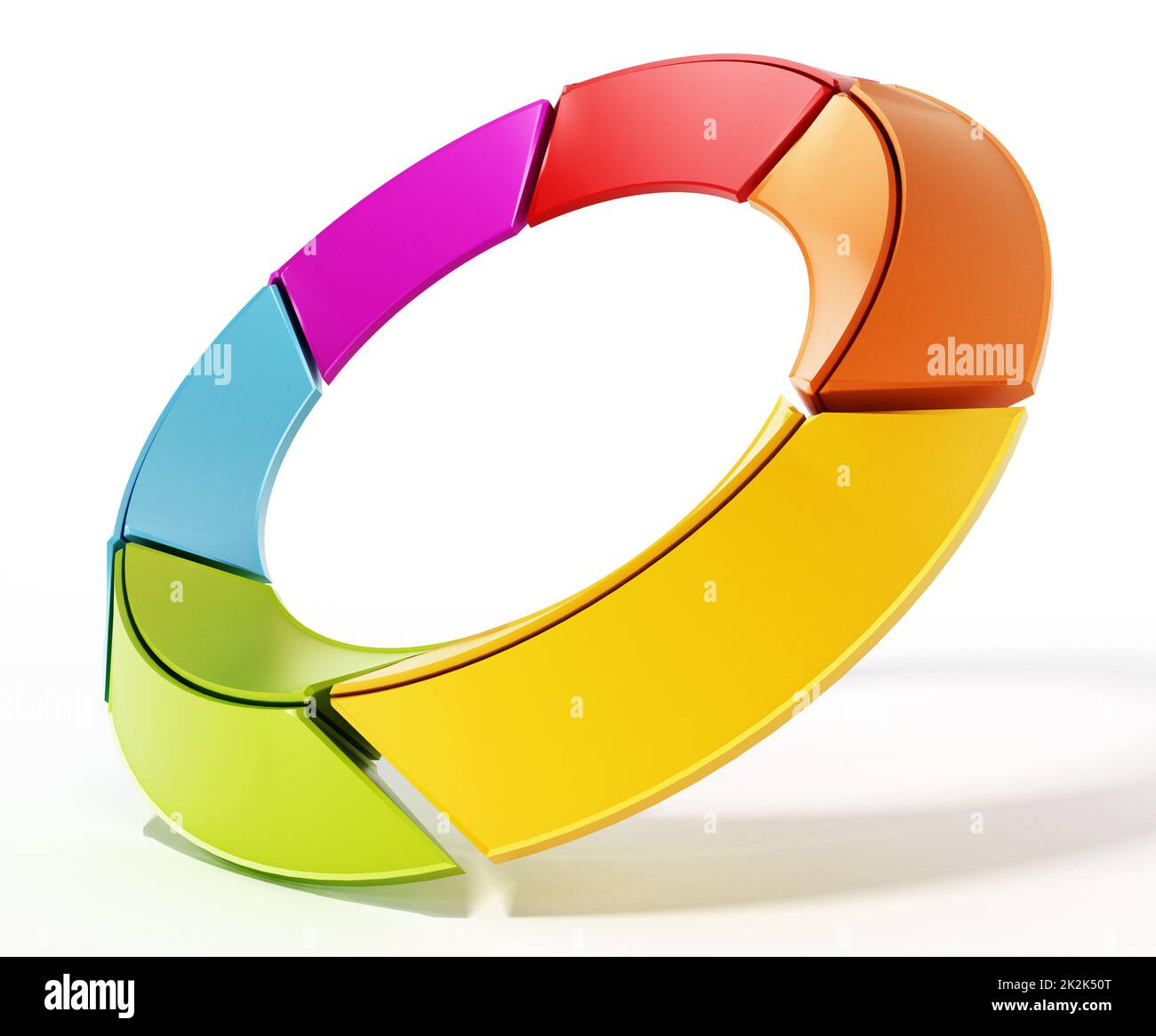 Rotating multi colored arrows forming a circle. 3D illustration Stock ...