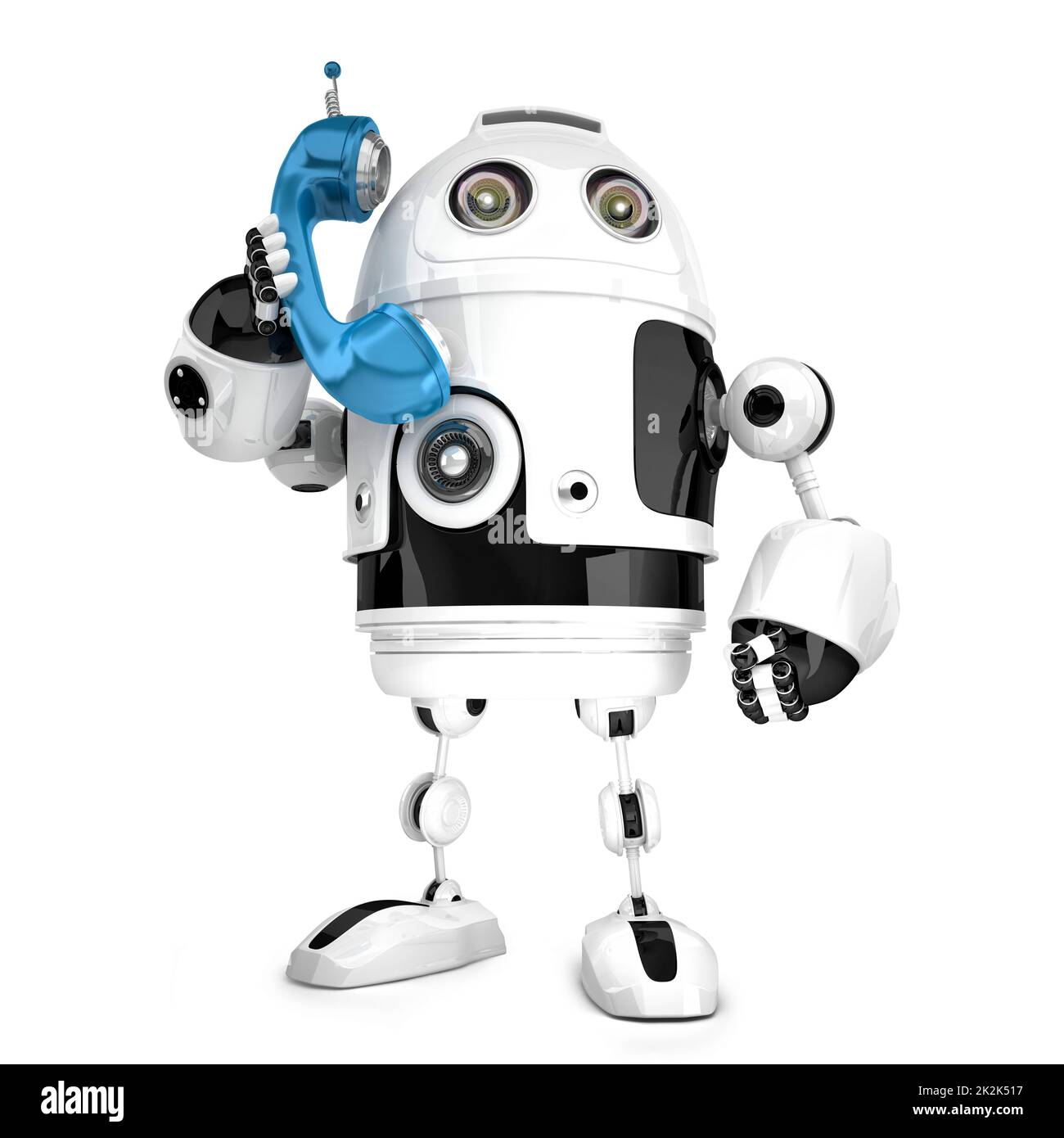 3D Robot with phone tube. Isolated. Contains clipping path Stock Photo ...