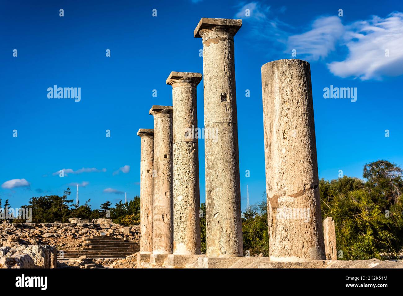 Ancient columns at Sanctuary of Apollo Hylates. Limassol District ...