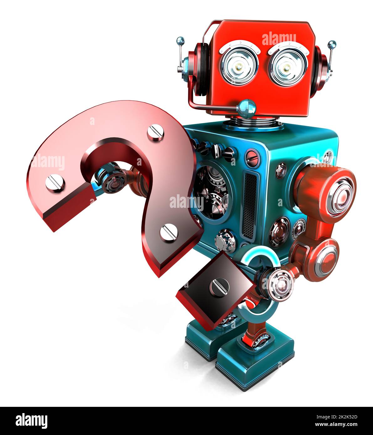 3D robot with question mark. Isolated. Contains clipping path Stock ...