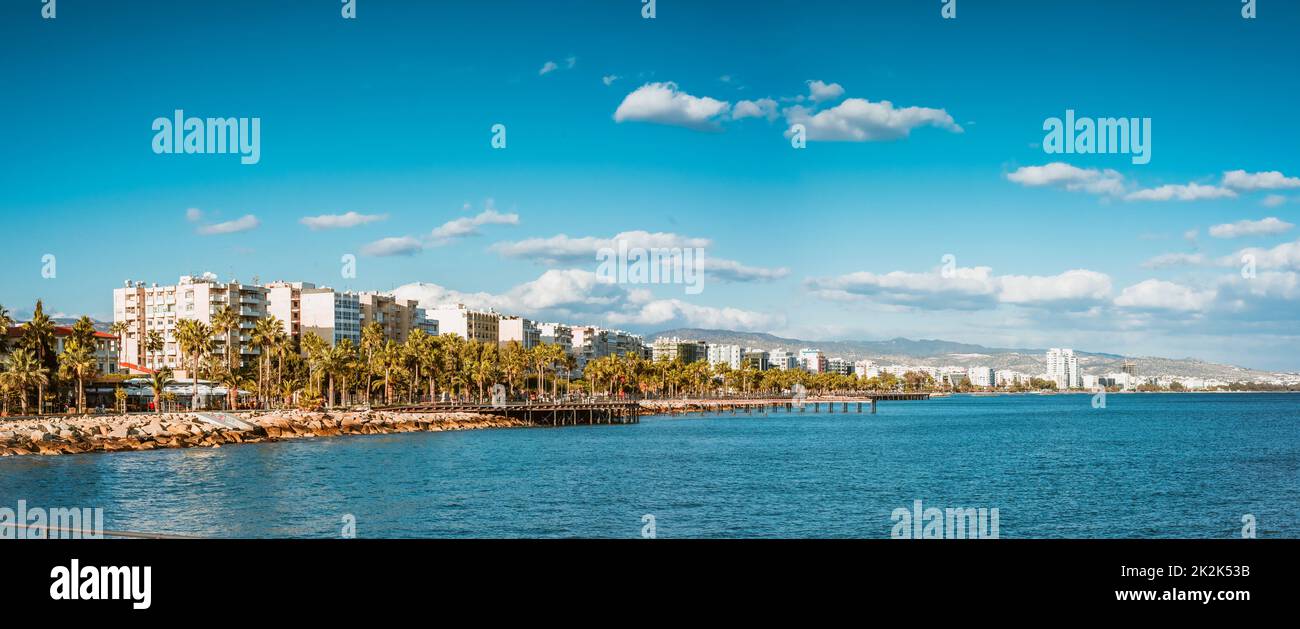Coast line of Limassol, Cyprus. Panoramic photo Stock Photo - Alamy