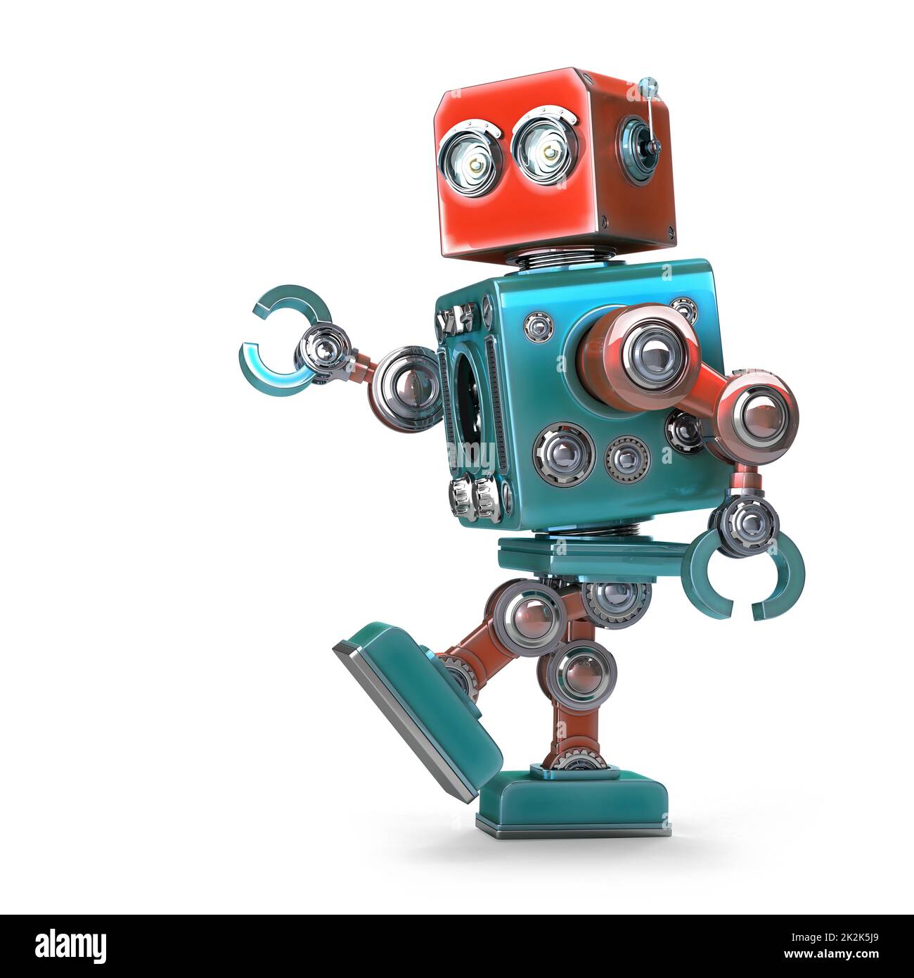 Walking Robot. Isolated. Contains clipping path Stock Photo - Alamy