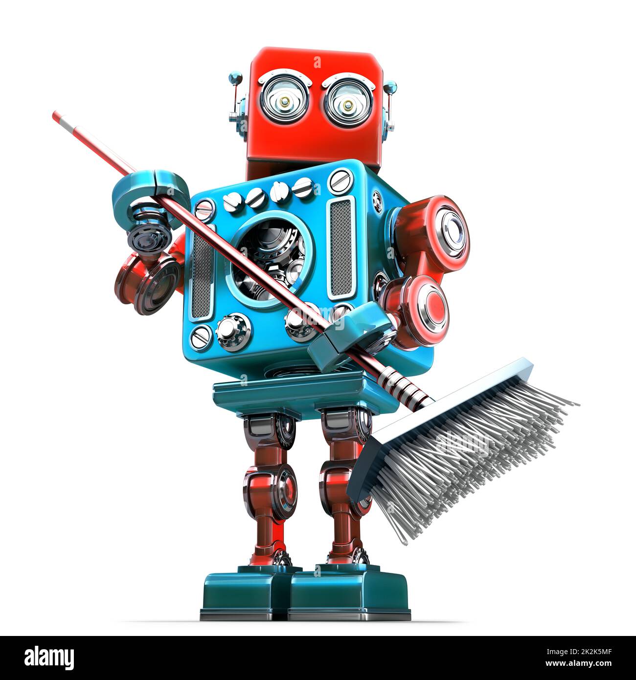 Robot cleaner with mop. Isolated. Contains clipping path Stock Photo ...