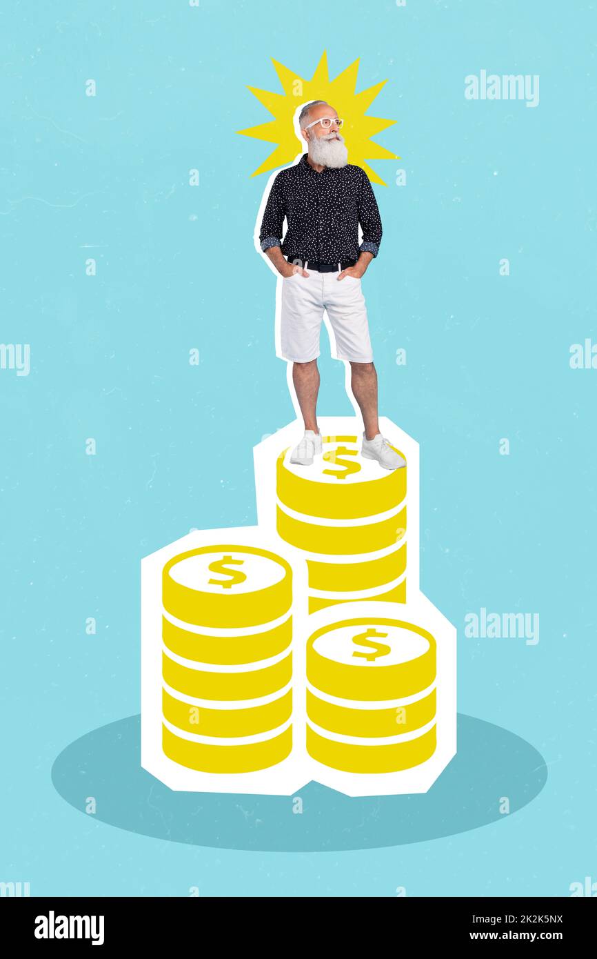 Composite collage picture image of successful confident businessman ...