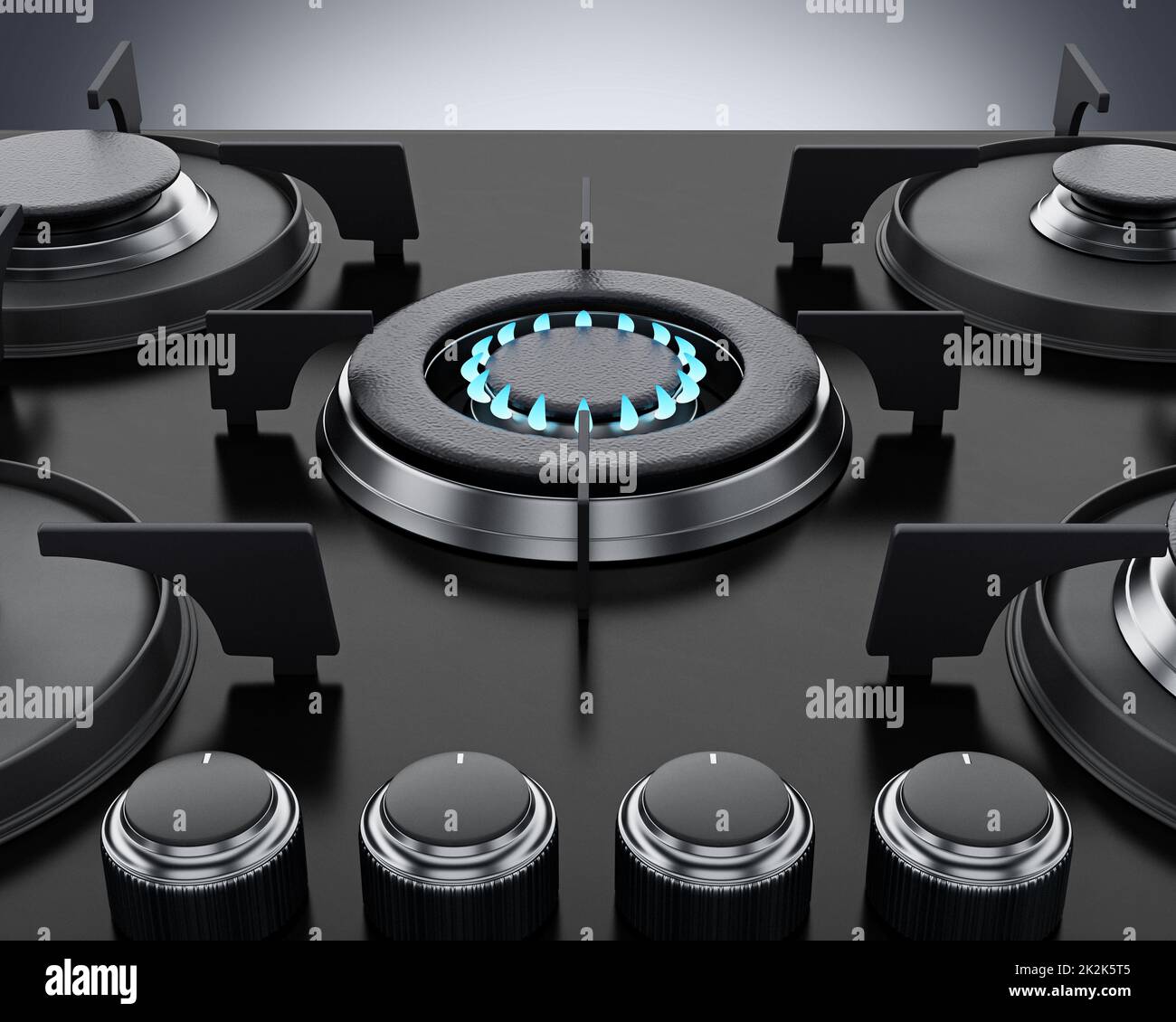 Modern stove isolated on white background. 3D illustration Stock Photo ...