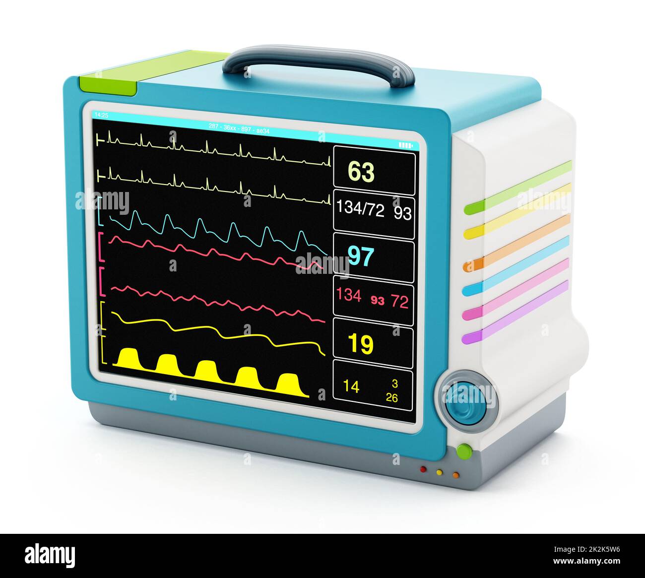 Medical monitor showing vital health information. 3D illustration Stock ...