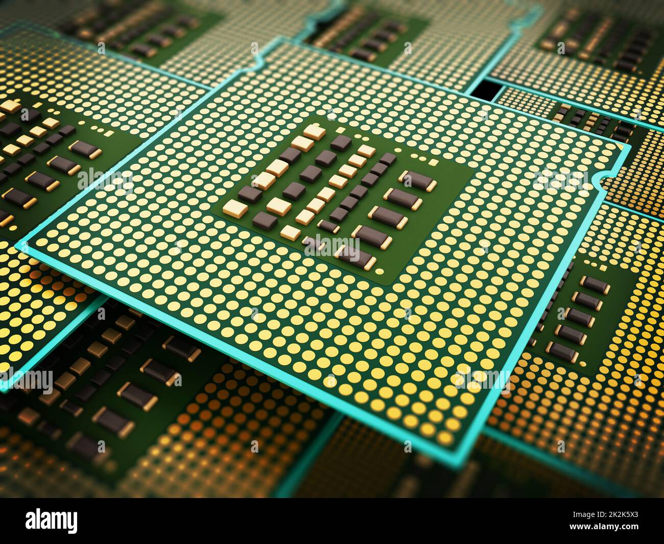 Stack of modern CPUs. 3D illustration Stock Photo - Alamy