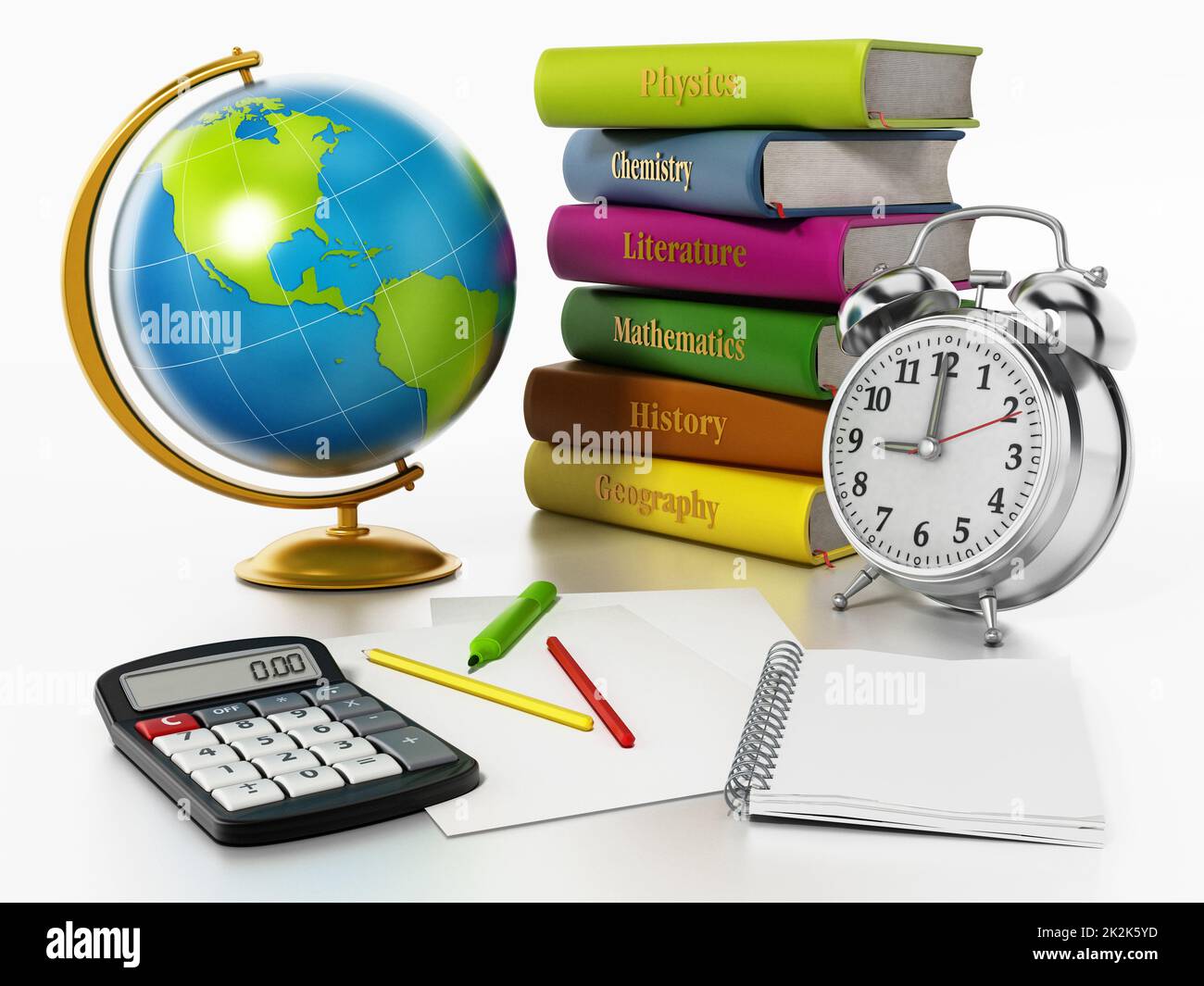 Globe clock on books hi-res stock photography and images - Alamy